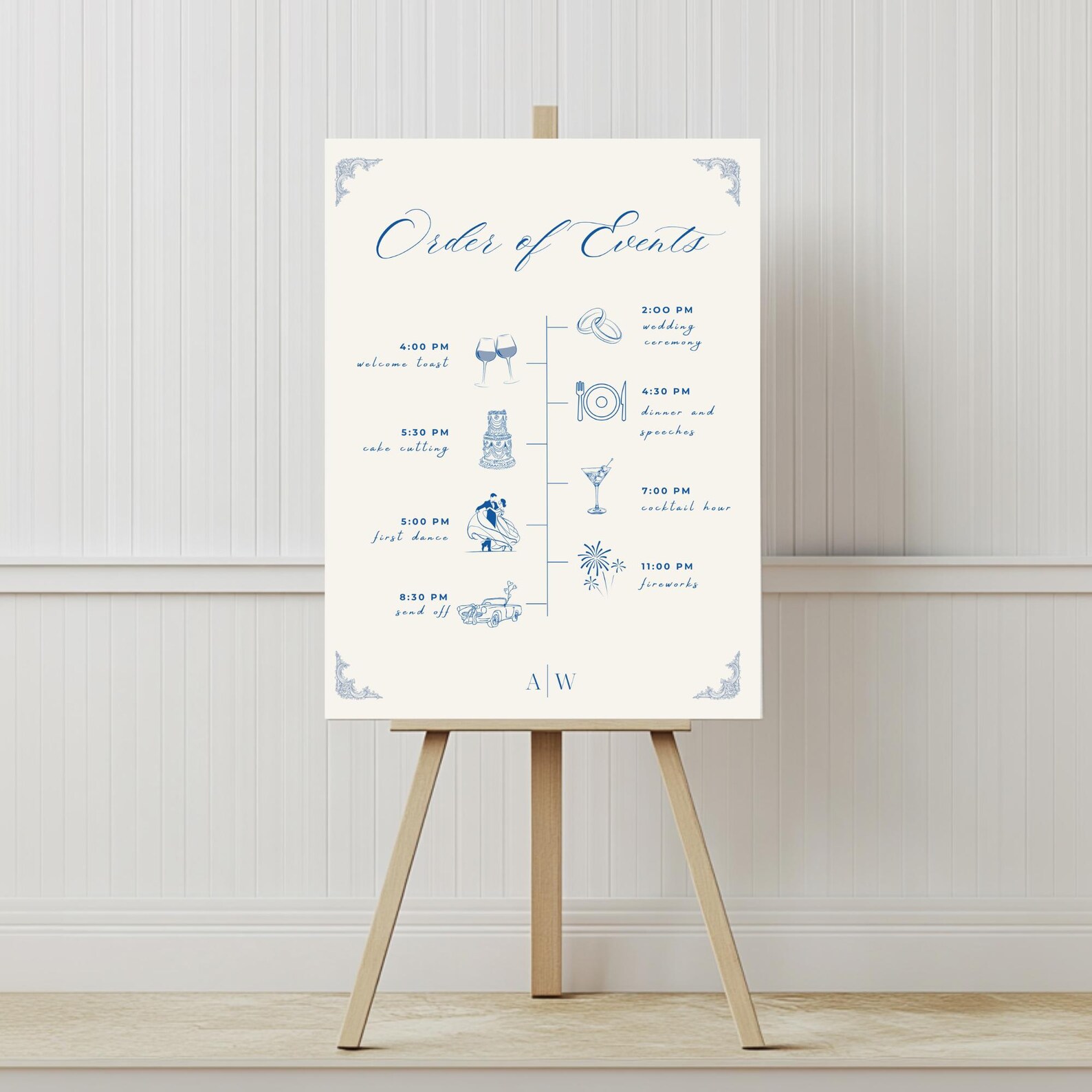 Rococo Wedding Signage Bundle Ceremony Welcome Sign Wedding Timeline ...