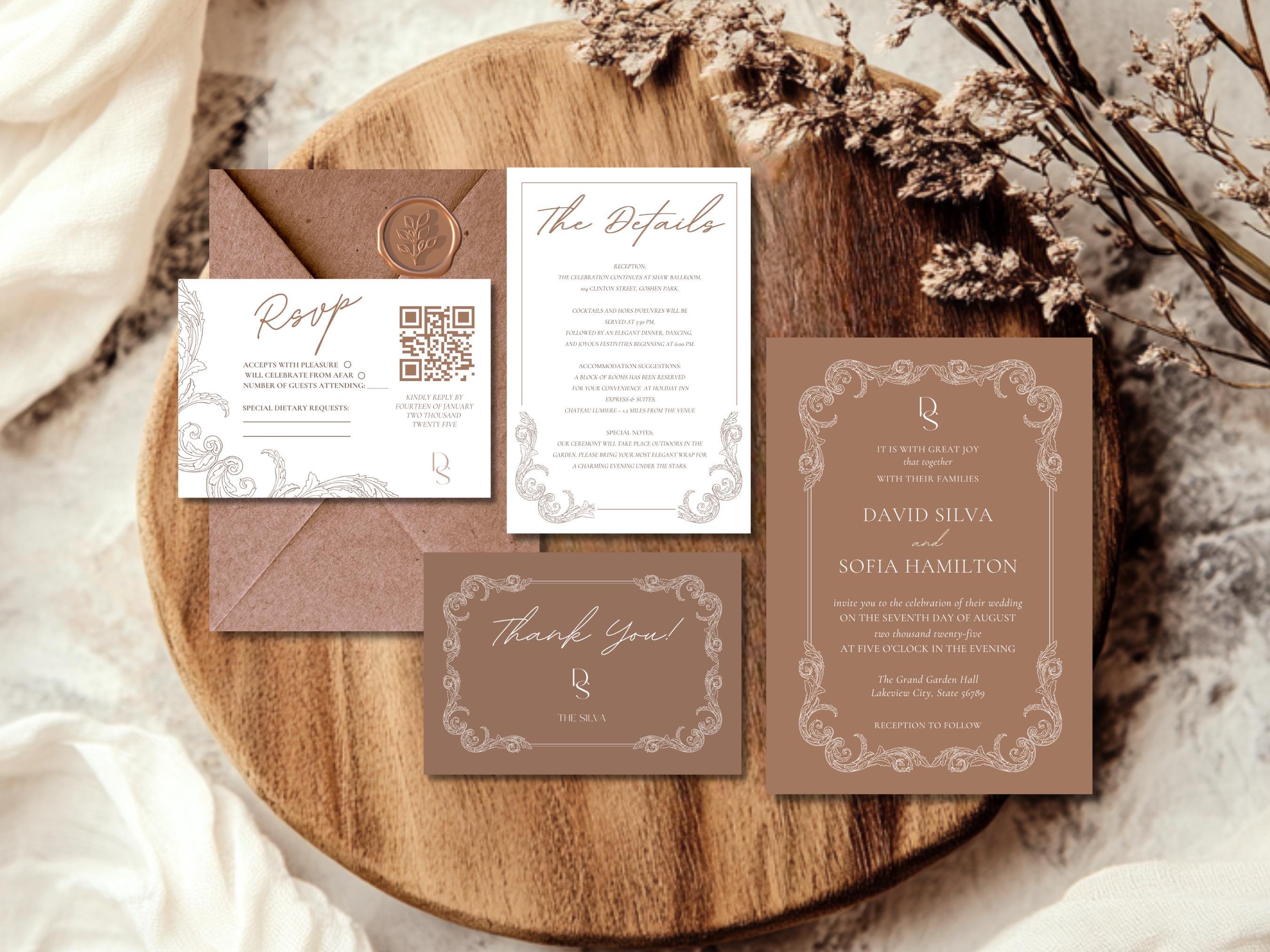 Rococo Wedding Invitation Template: Regency Art Prints (digital ...