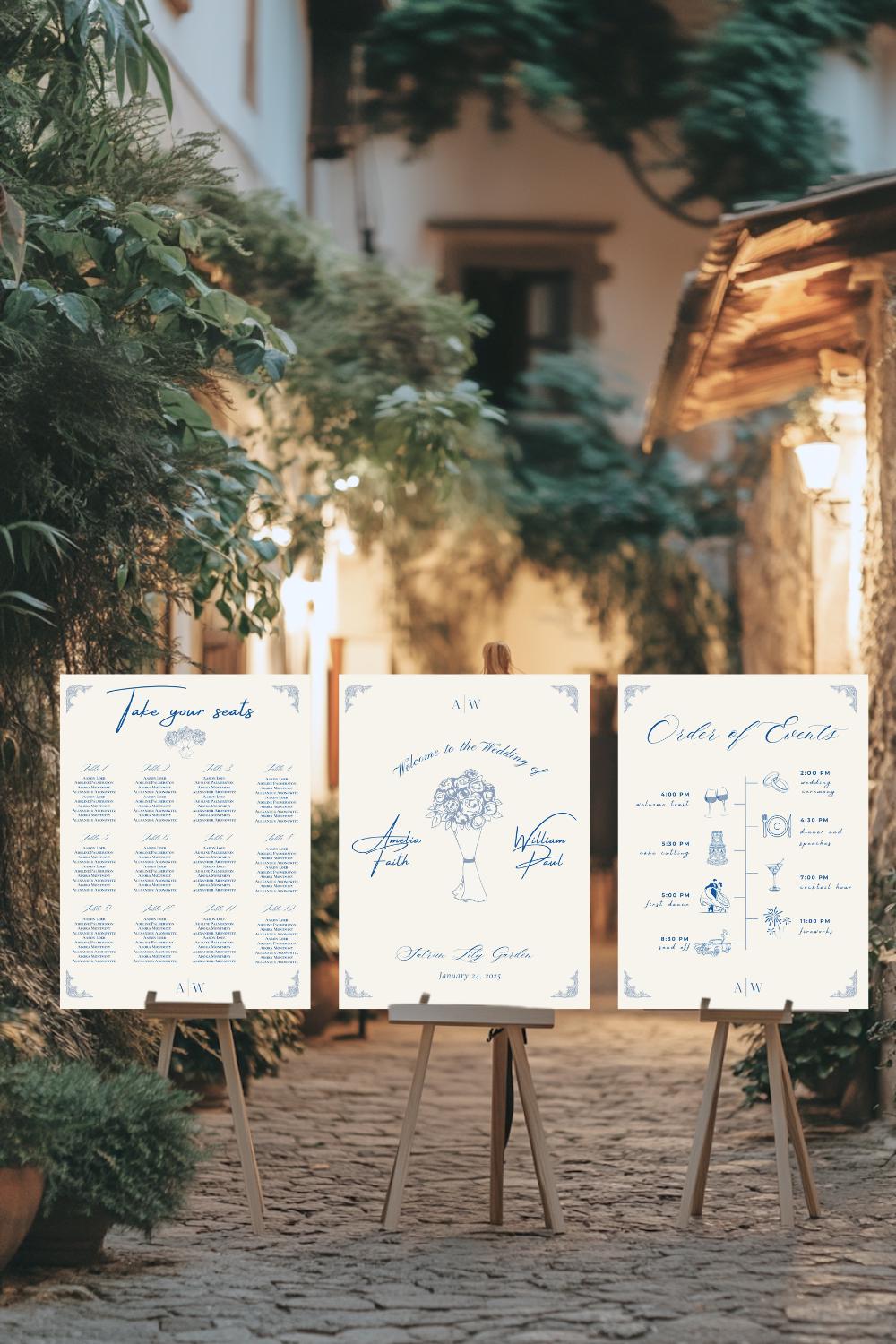 Rococo Wedding Signage Bundle Ceremony Welcome Sign Wedding Timeline ...