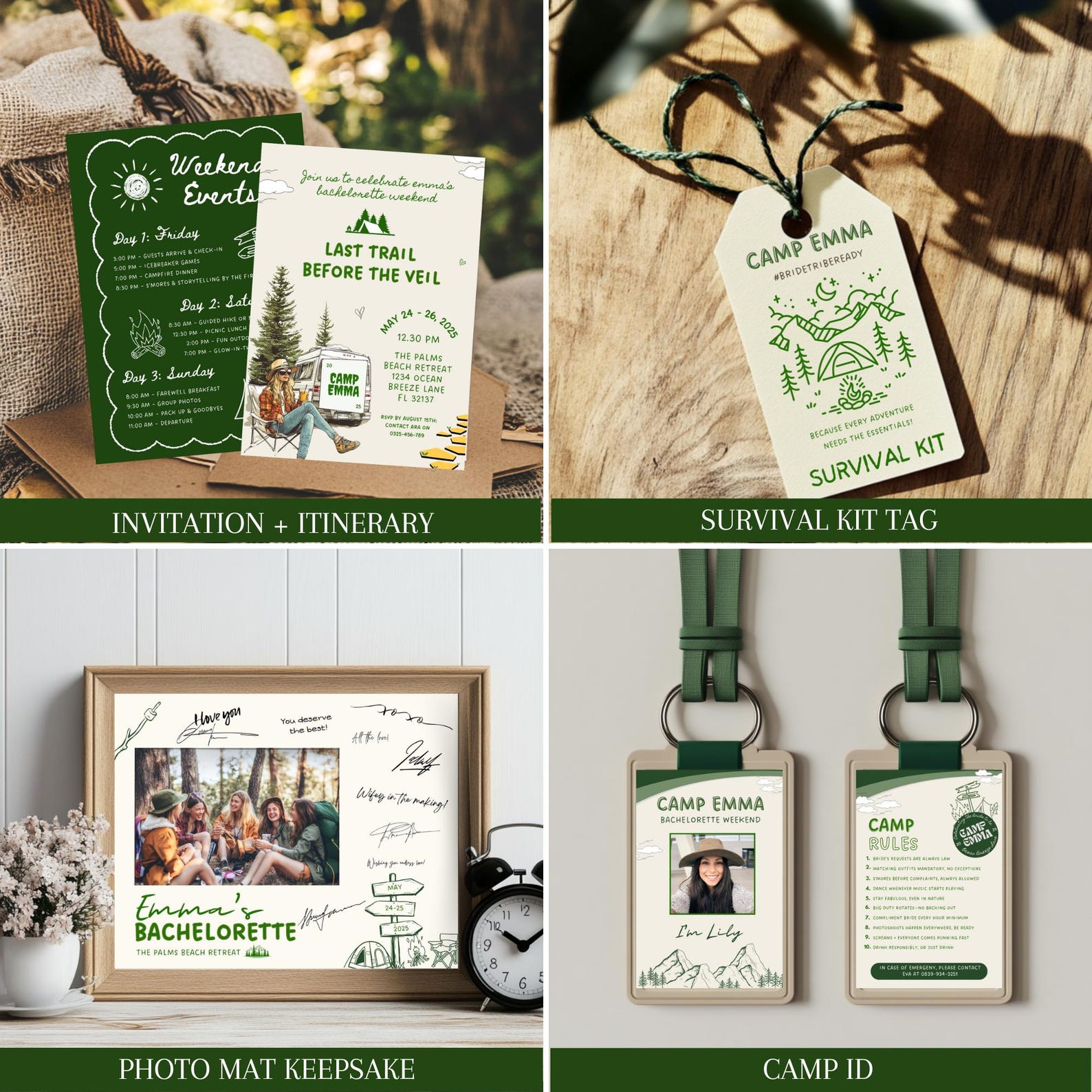 Camp Bachelorette Party Bundle: 20+ Camping Theme Decorations - Etsy