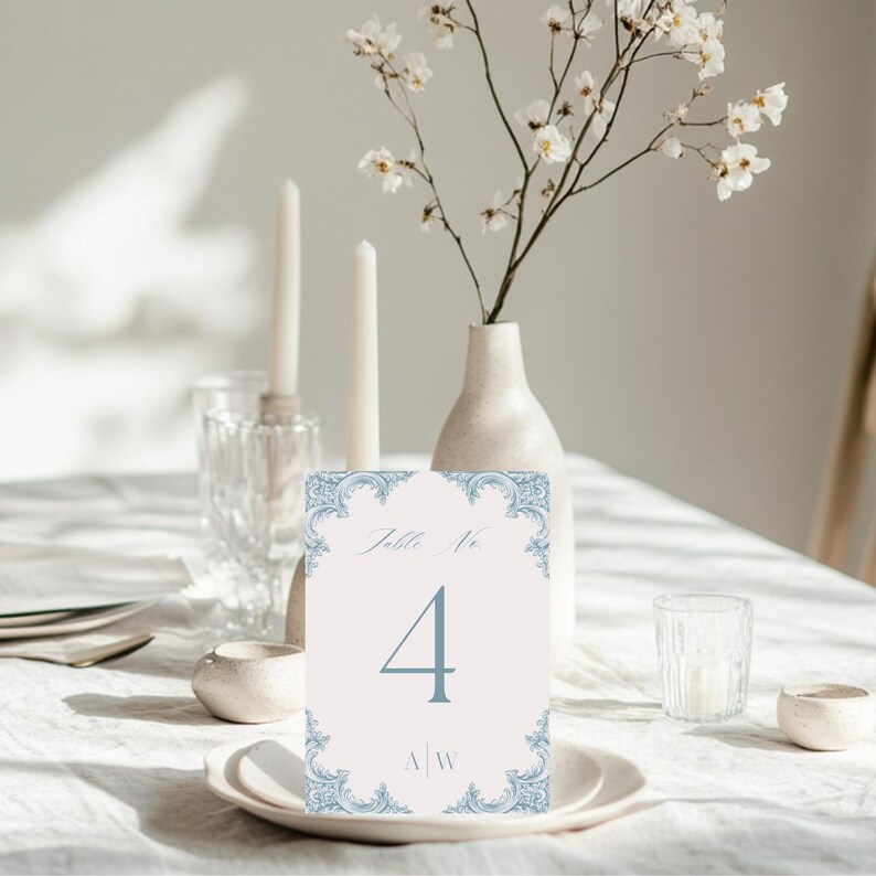 Rococo Wedding Table Number Template Reception Table Decor Ideas Custom ...