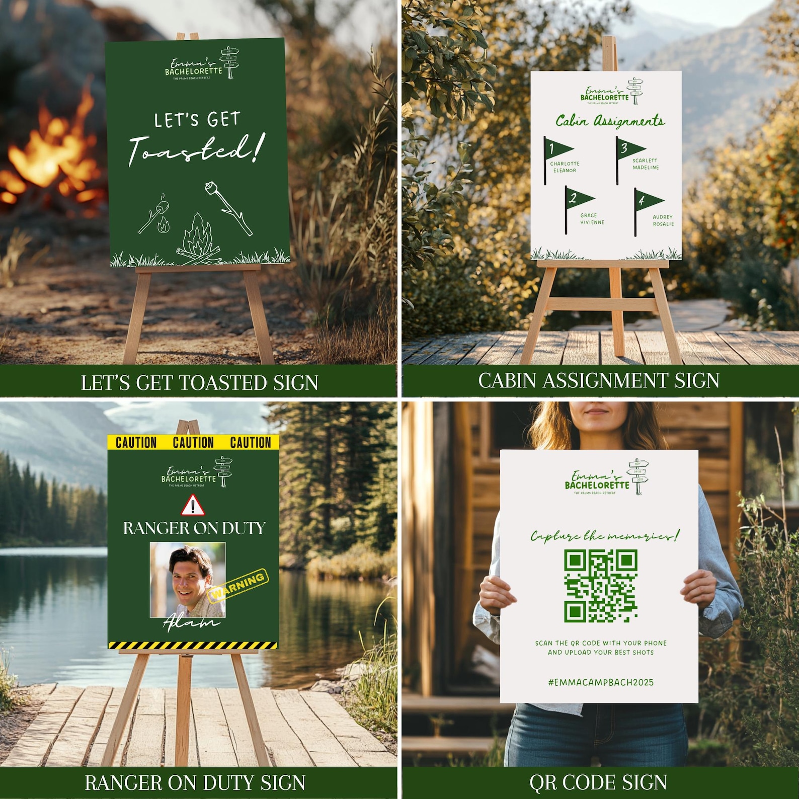 Camp Bachelorette Party Bundle: 20+ Camping Theme Decorations - Etsy