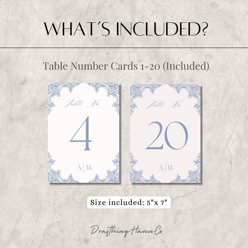 Rococo Wedding Table Number Template Reception Table Decor Ideas Custom ...