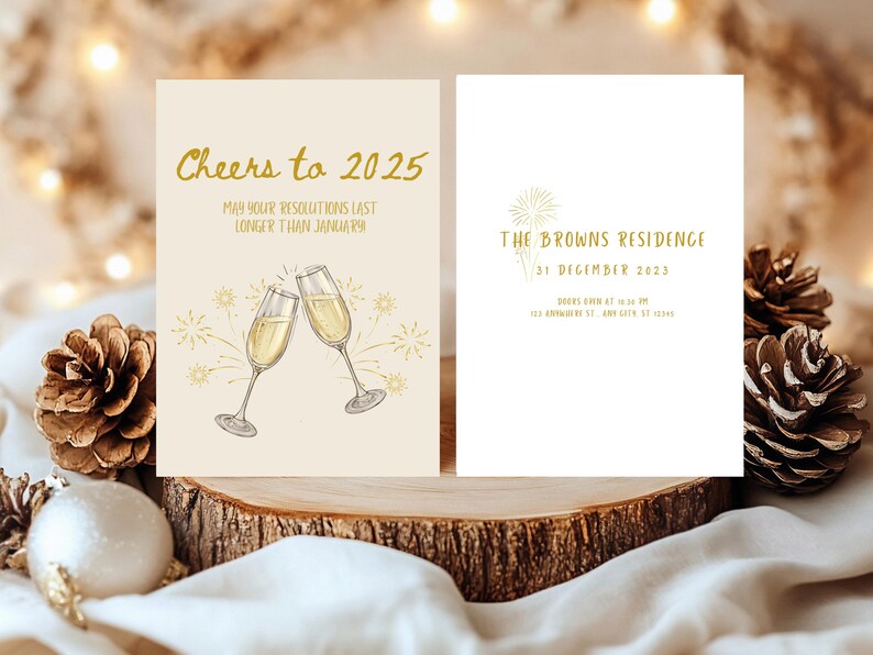 Downloadable 2025 Happy New Year Invitation 2025 New Year Invitation ...