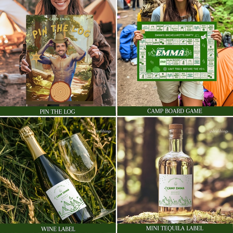 Camp Bachelorette Party Bundle: 20+ Camping Theme Decorations - Etsy