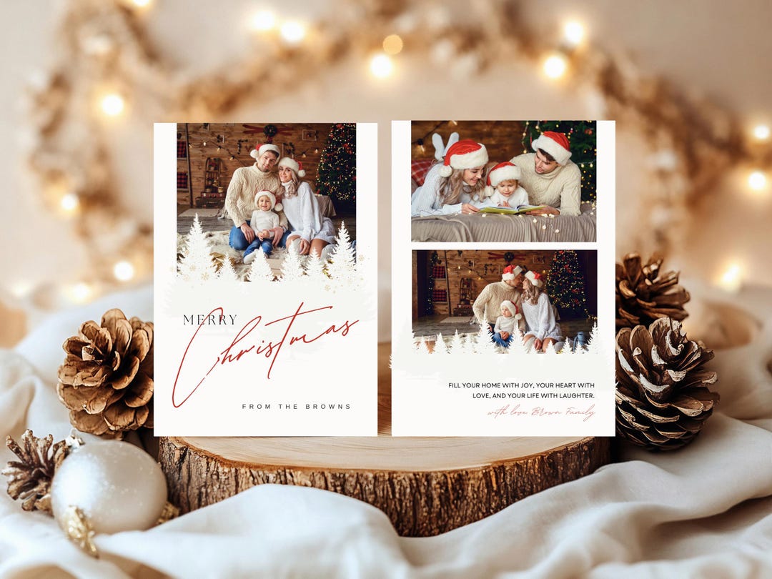 Christmas Photo Template Editable Year in Review Christmas Card ...