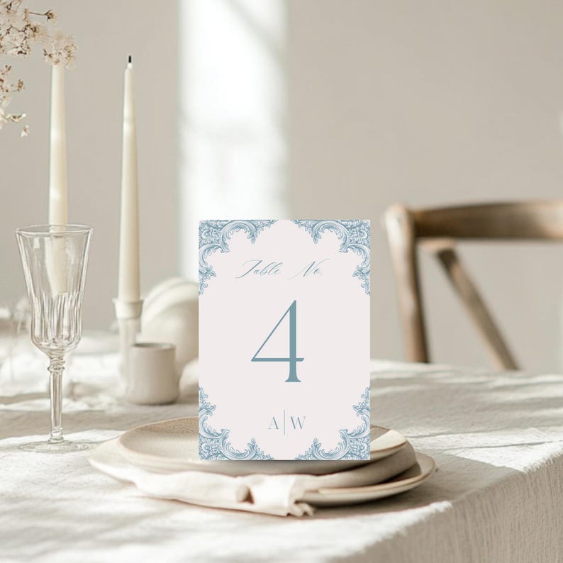 Rococo Wedding Table Number Template Reception Table Decor Ideas Custom ...