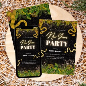 Snake Year 2025 New Year Invitation Template Snake 2025 Happy New Year ...
