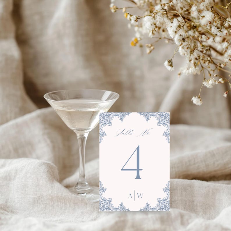 Rococo Wedding Table Number Template Reception Table Decor Ideas Custom ...