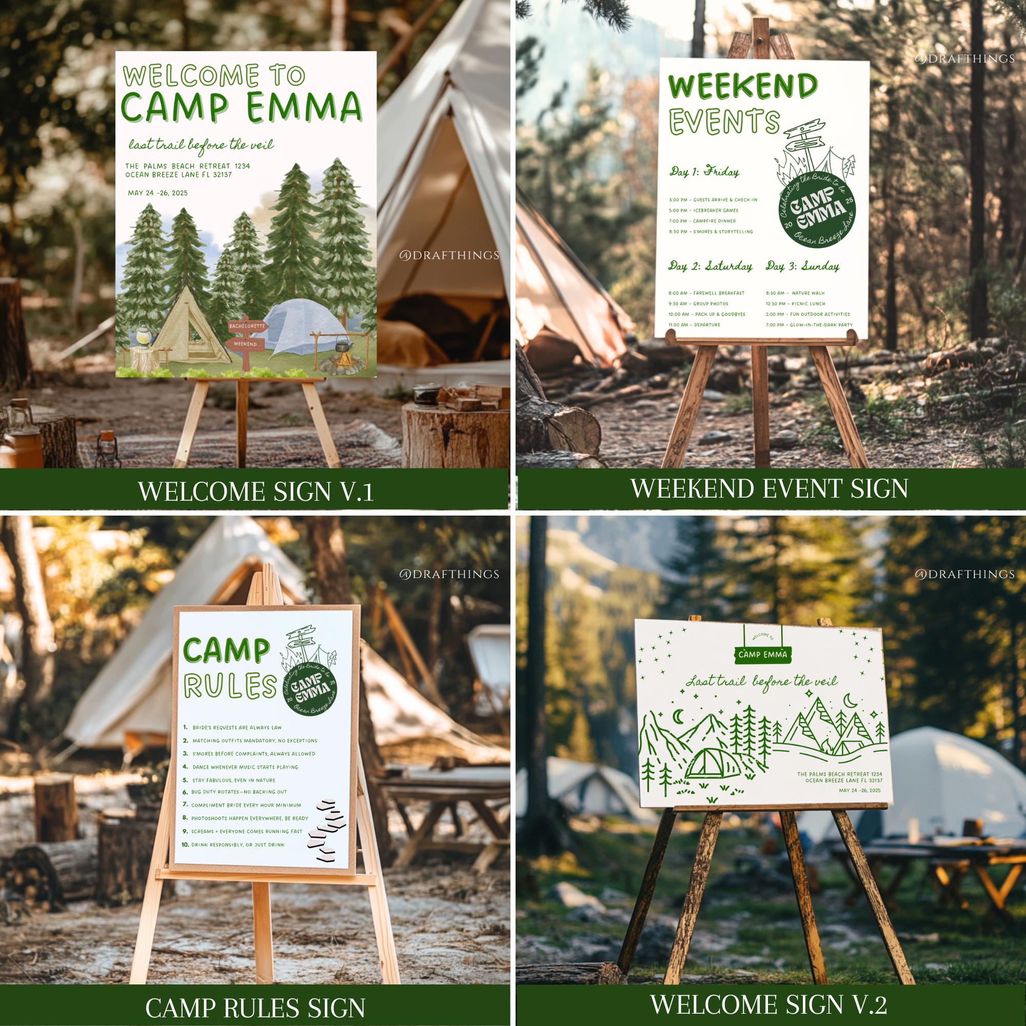 Camp Bachelorette Party Bundle: 20+ Camping Theme Decorations - Etsy