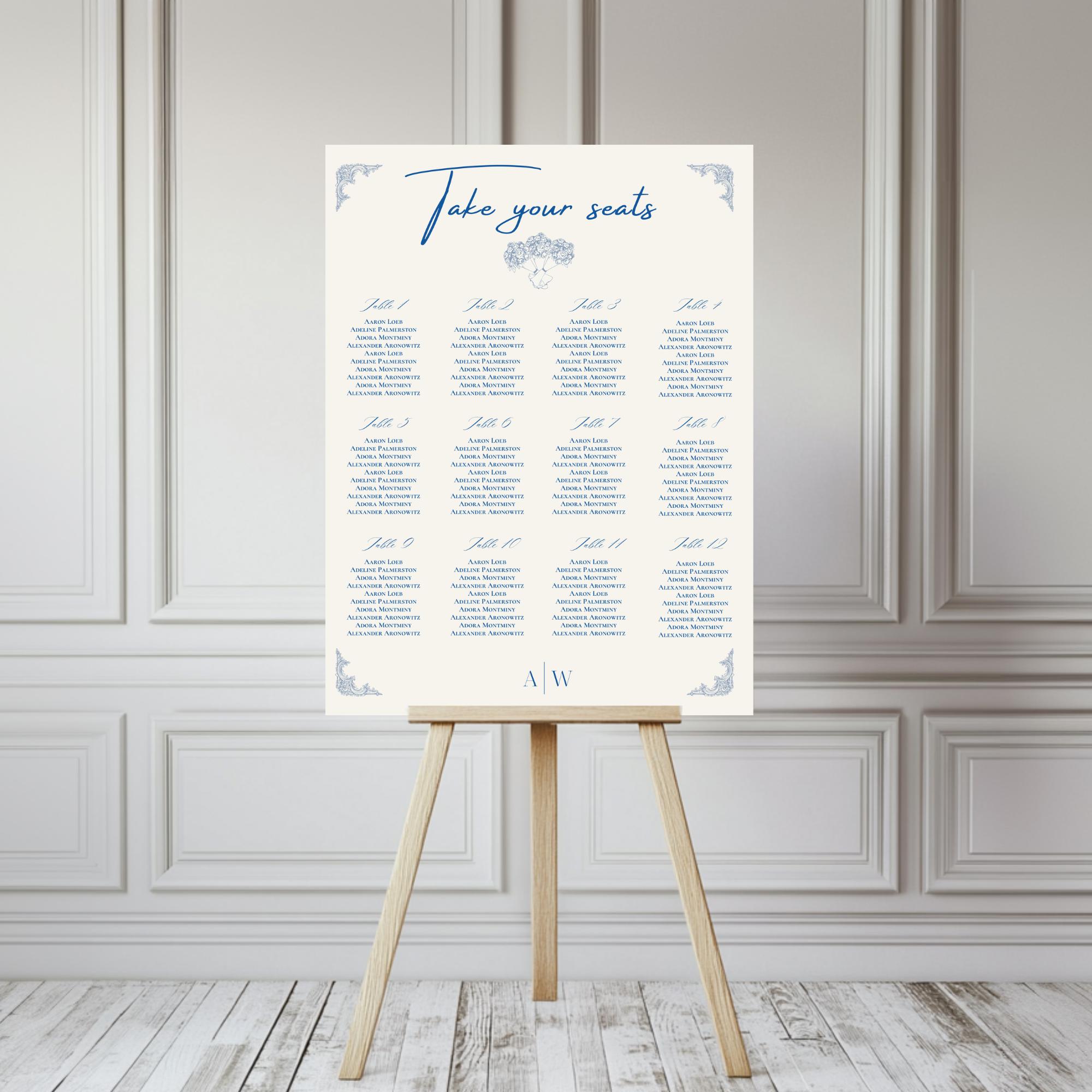 Rococo Wedding Signage Bundle: Ceremony, Timeline, Seating Chart ...