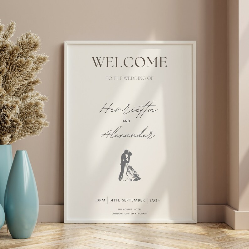 Rococo Wedding Welcome Sign: Minimalist Entrance Decor (printable) - Etsy