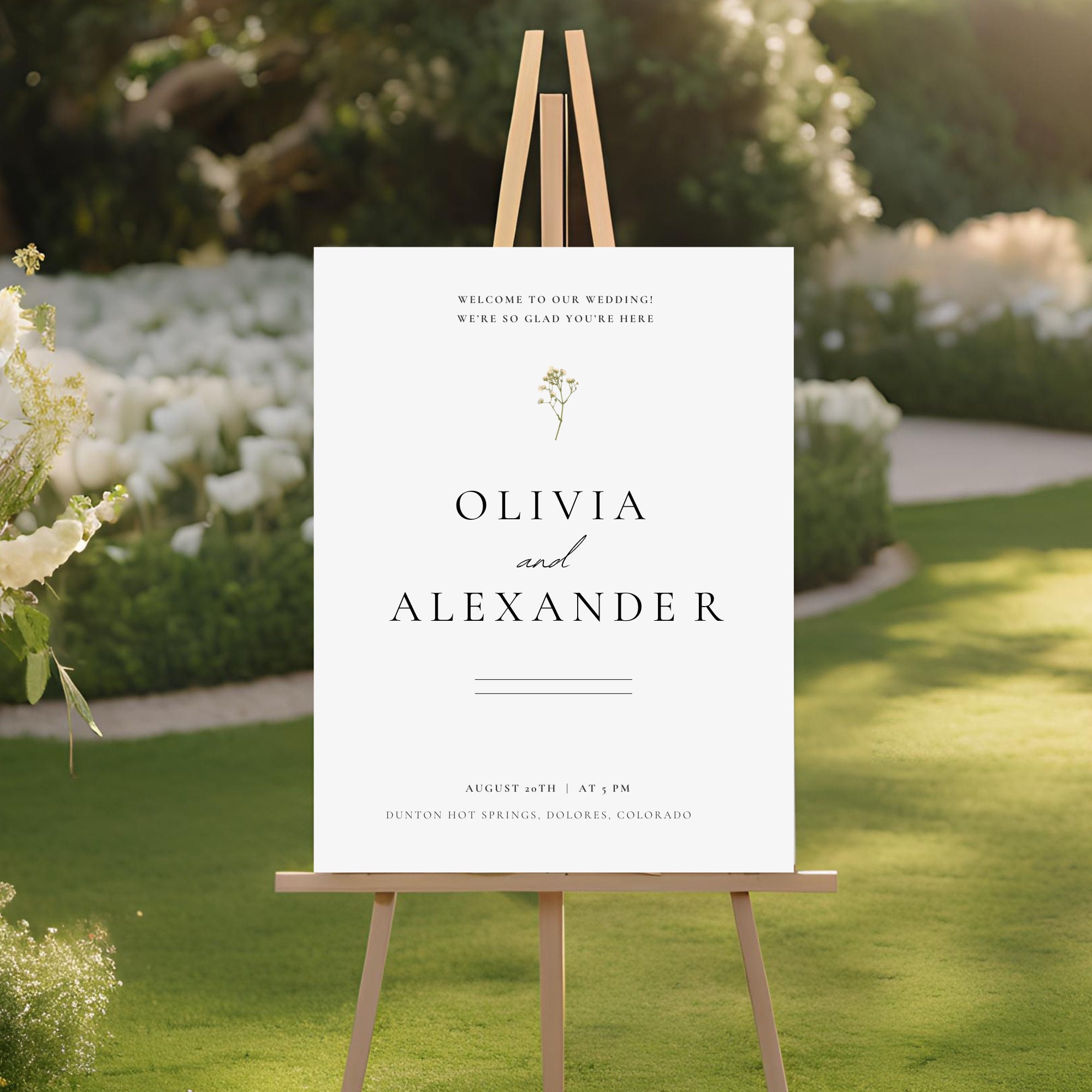 Wildflower Wedding Welcome Sign Template: Boho Event Signage (canva ...