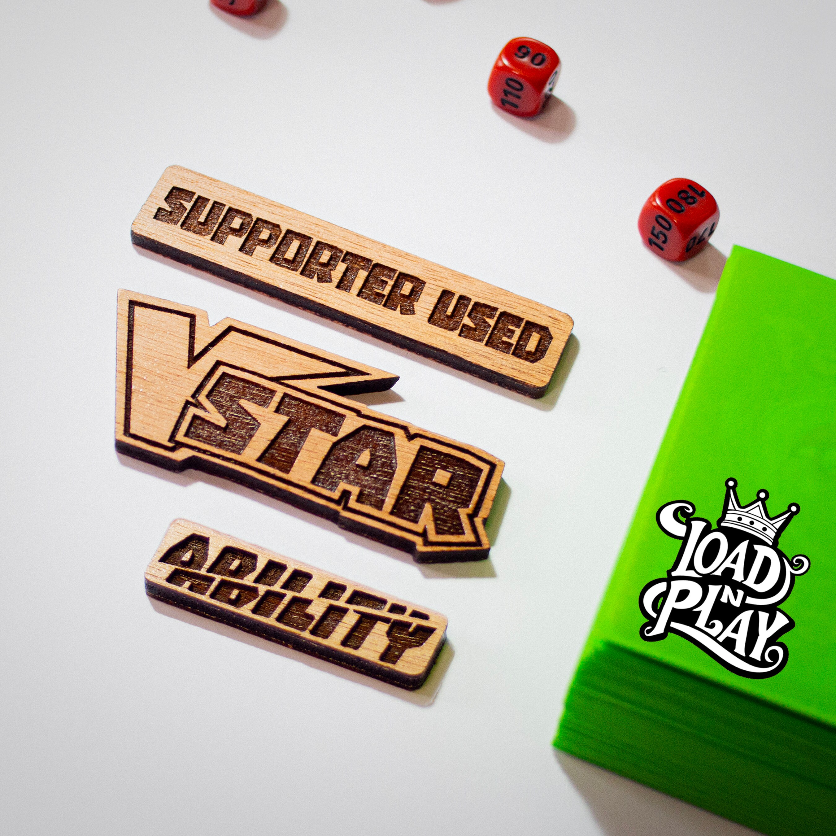 TCG Wooden Marker Pokemon Compatible Ability Use / VSTAR / Supporter ...