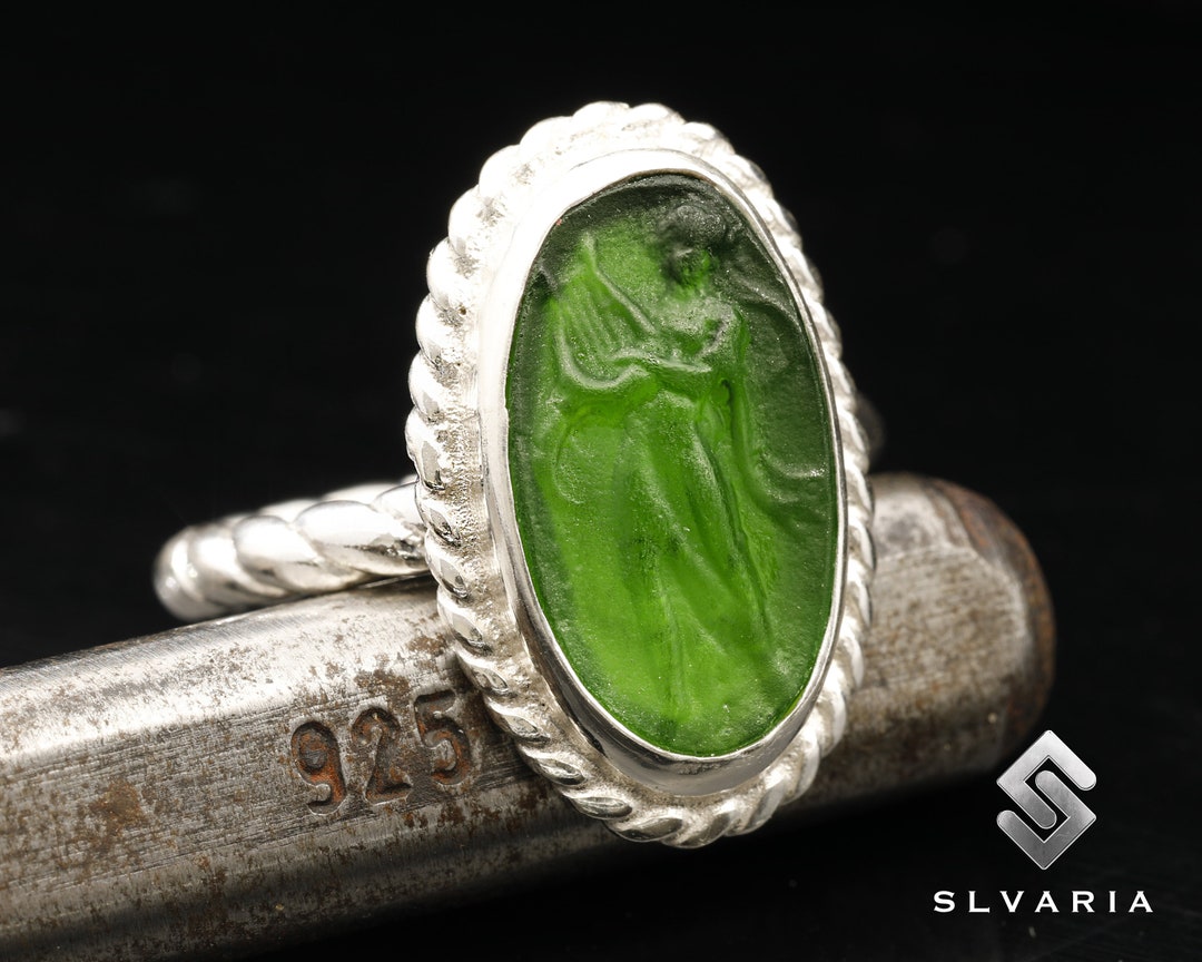 Ancient Lyre With Women Portrait Coin Signet 925 Silver Ring Ancient ...