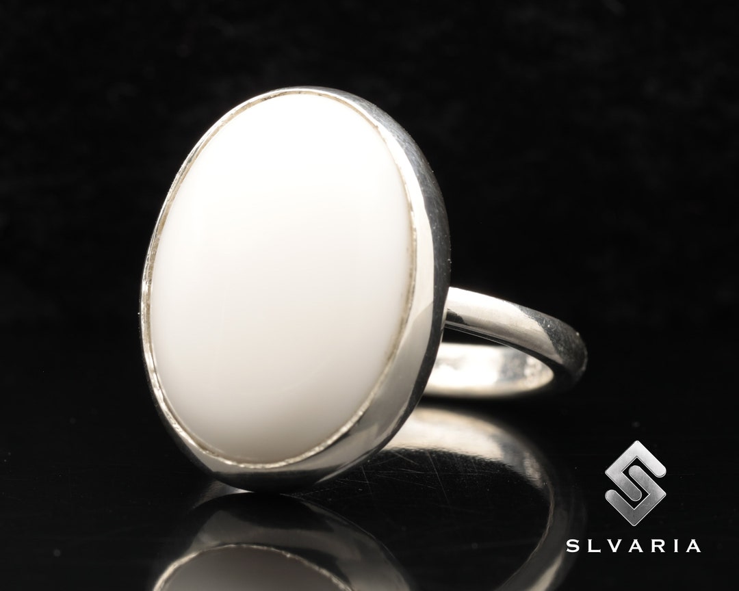 Natural Milky Quartz Ring, 925 Sterling Silver, Statement Ring ...
