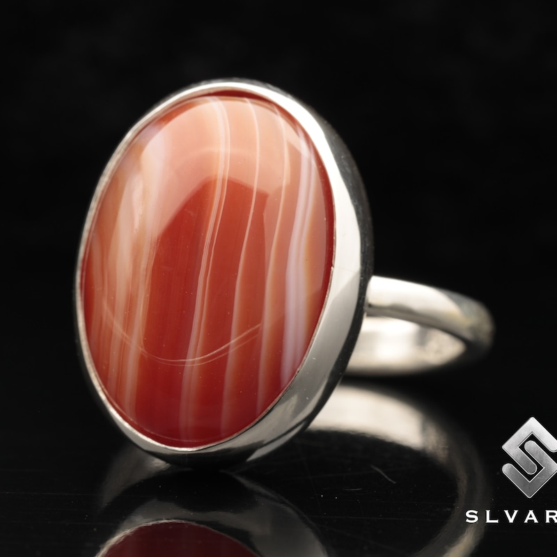 Red Agate Ring - Etsy
