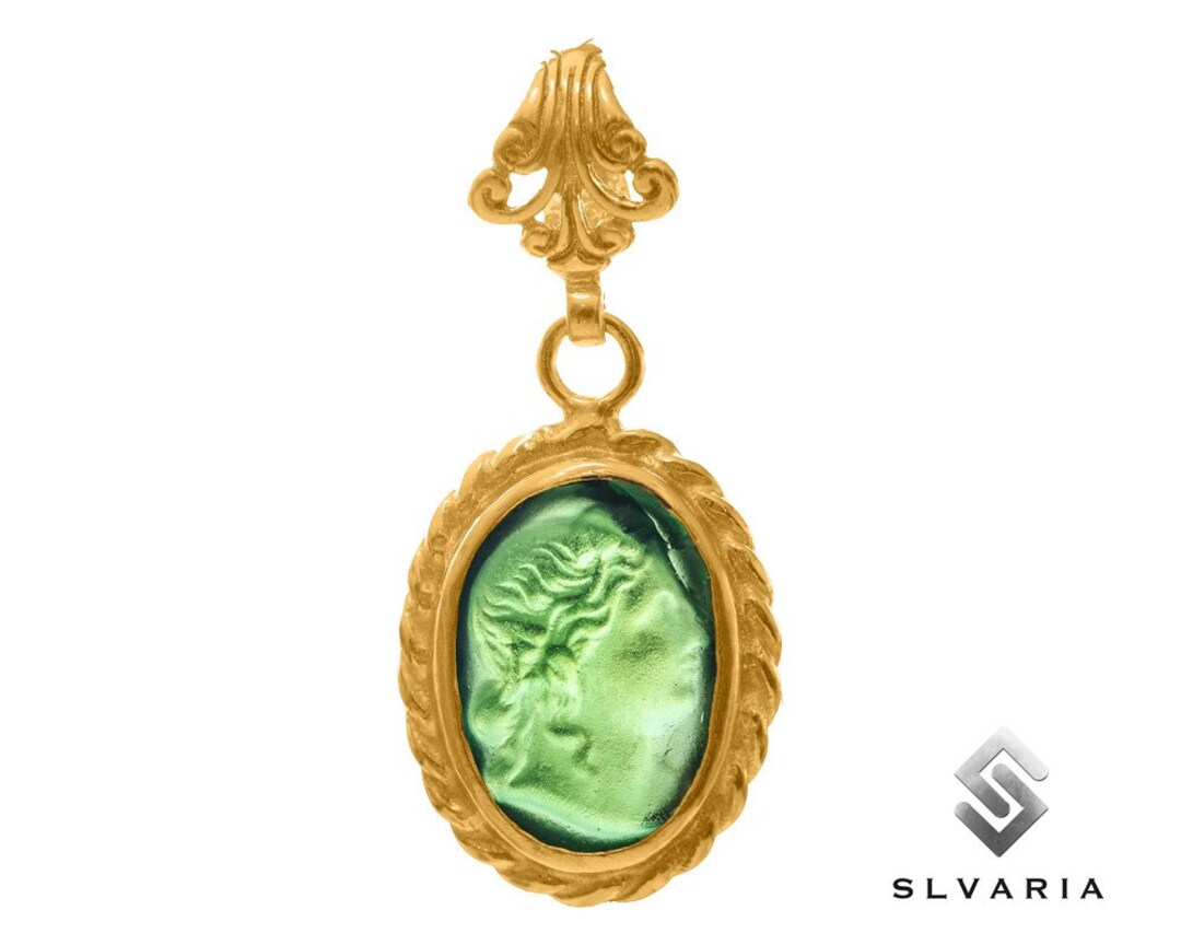 Aphrodite Necklace Pendant, 24K Gold Plated 925 Silver Pendant, Ancient ...