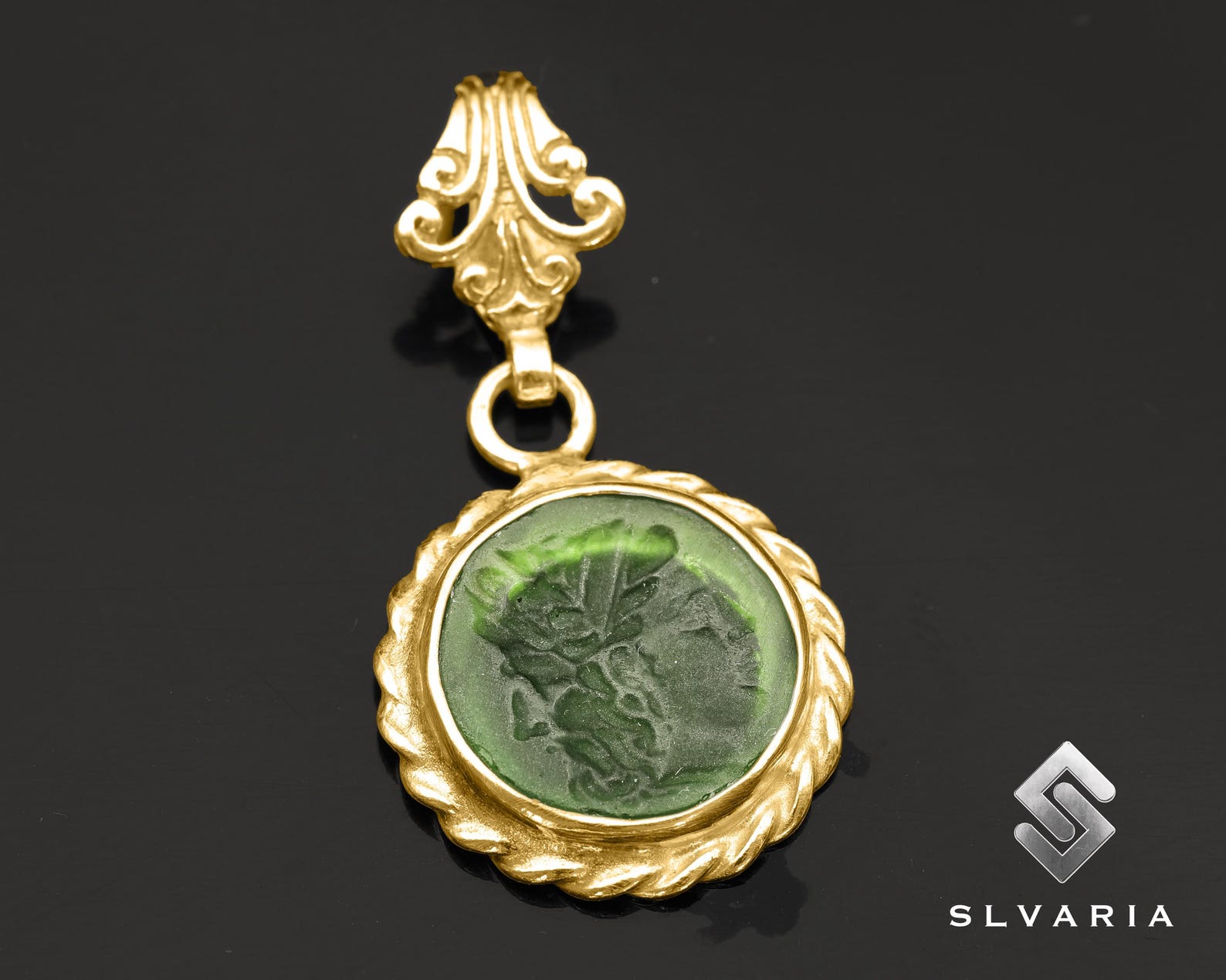 Janus Necklace, 24K Gold Plated 925 Silver Pendant, Ancient Greek ...