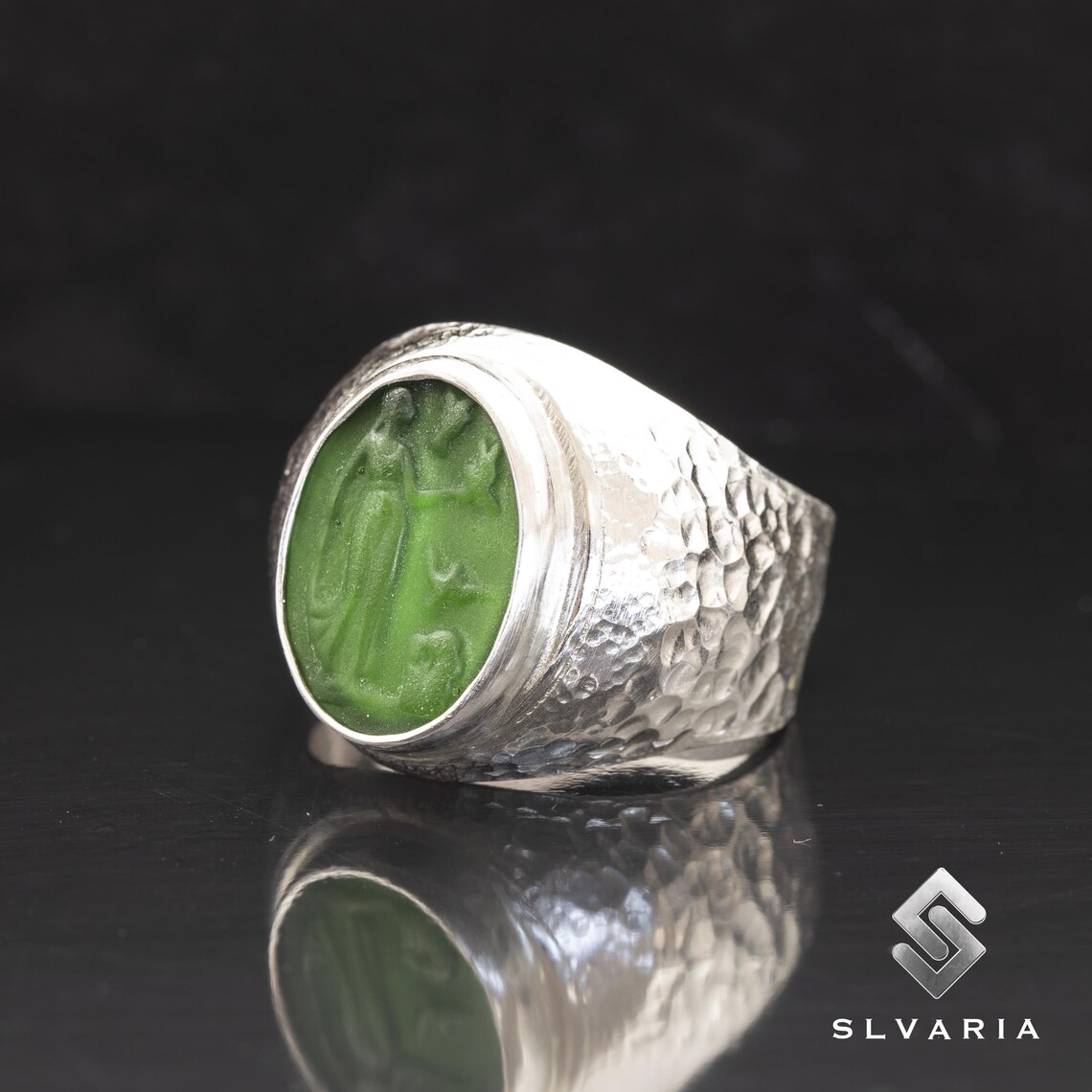 Aphrodite Cameo Greek God Signet Ring 925 Sterling Silver Ring ...