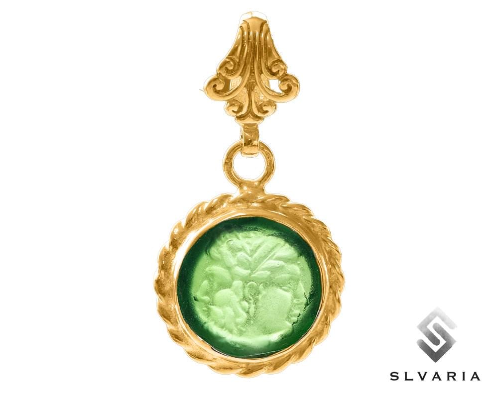 Janus Necklace, 24K Gold Plated 925 Silver Pendant, Ancient Greek ...