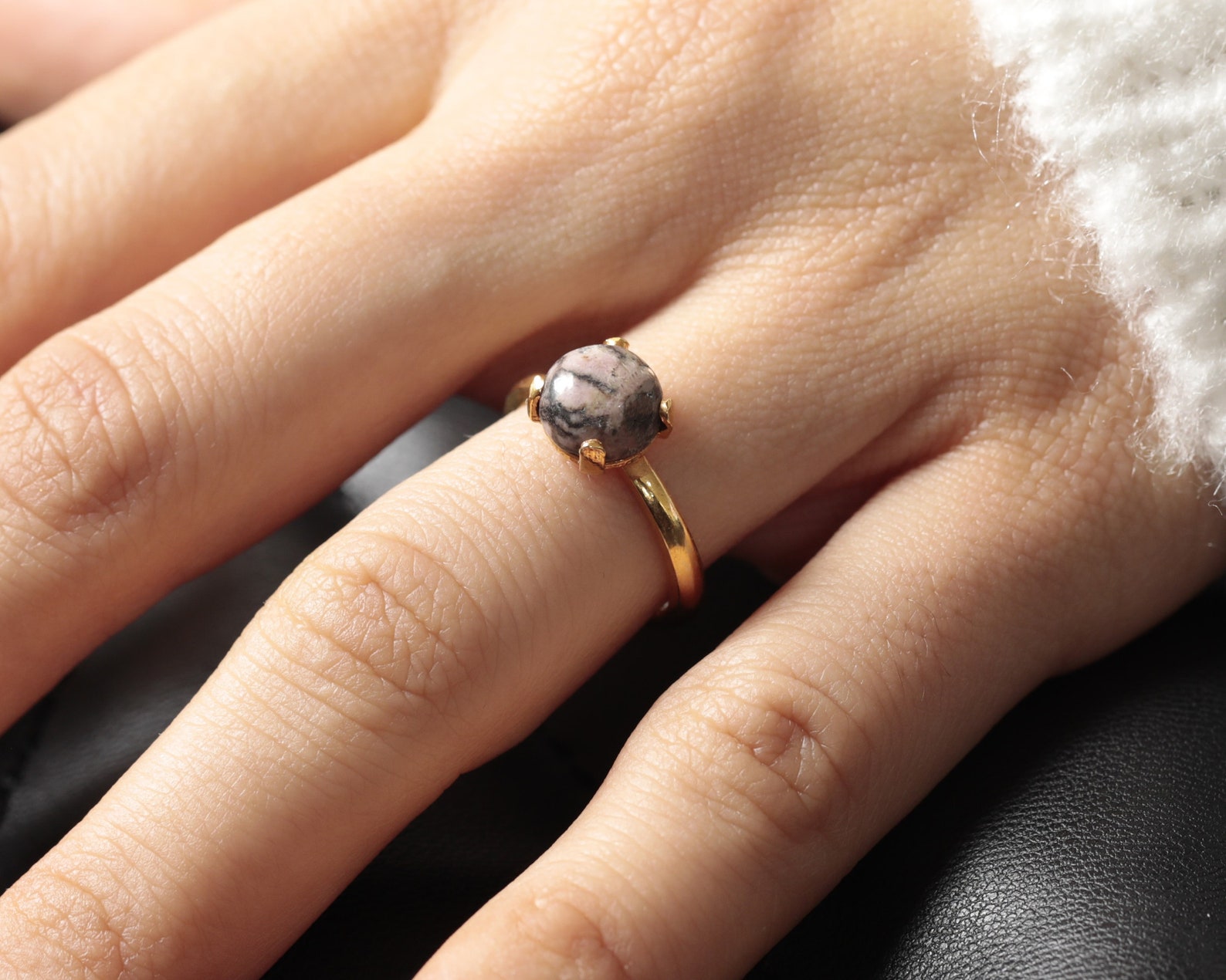 Natural Rhodonite Crystal Handmade 24K Gold Plated 925 Sterling Silver ...