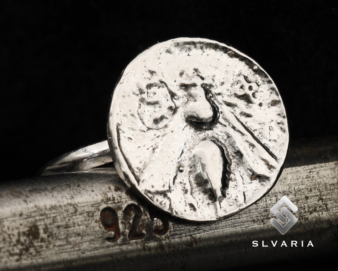 Ancient Coin Greek Wasp Bee Signet 925 Silver Ring Handmade Anti ...