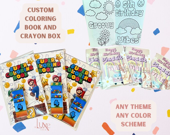 Custom Coloring Book, Party Favor, Personalized Coloring Book, Custom ...