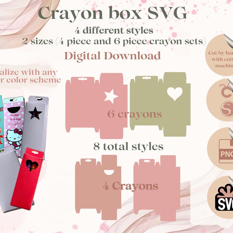 Crayon Heart Box Template - Etsy