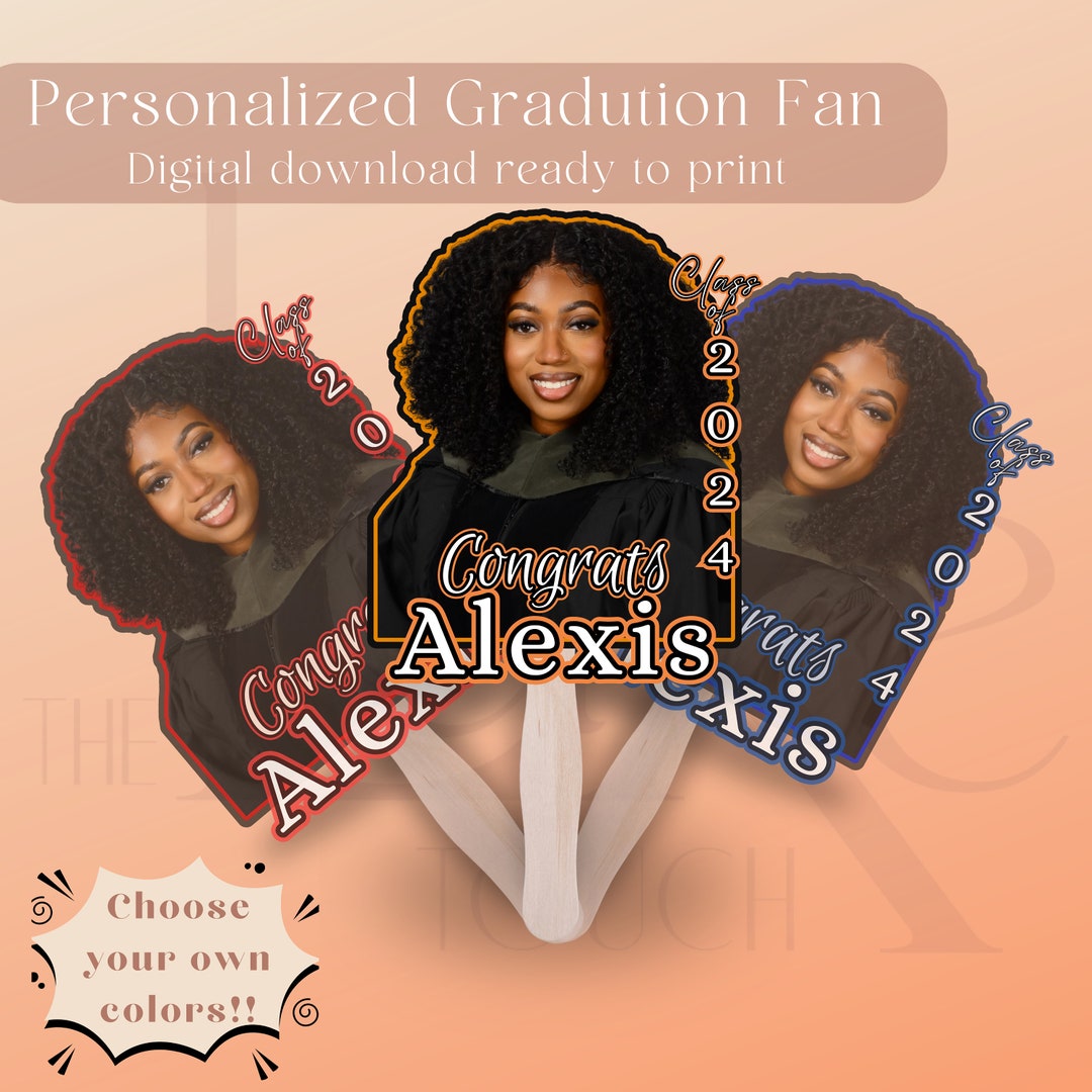 Grad Fan Template 2024 Custom Graduation Fan Template, Printable ...