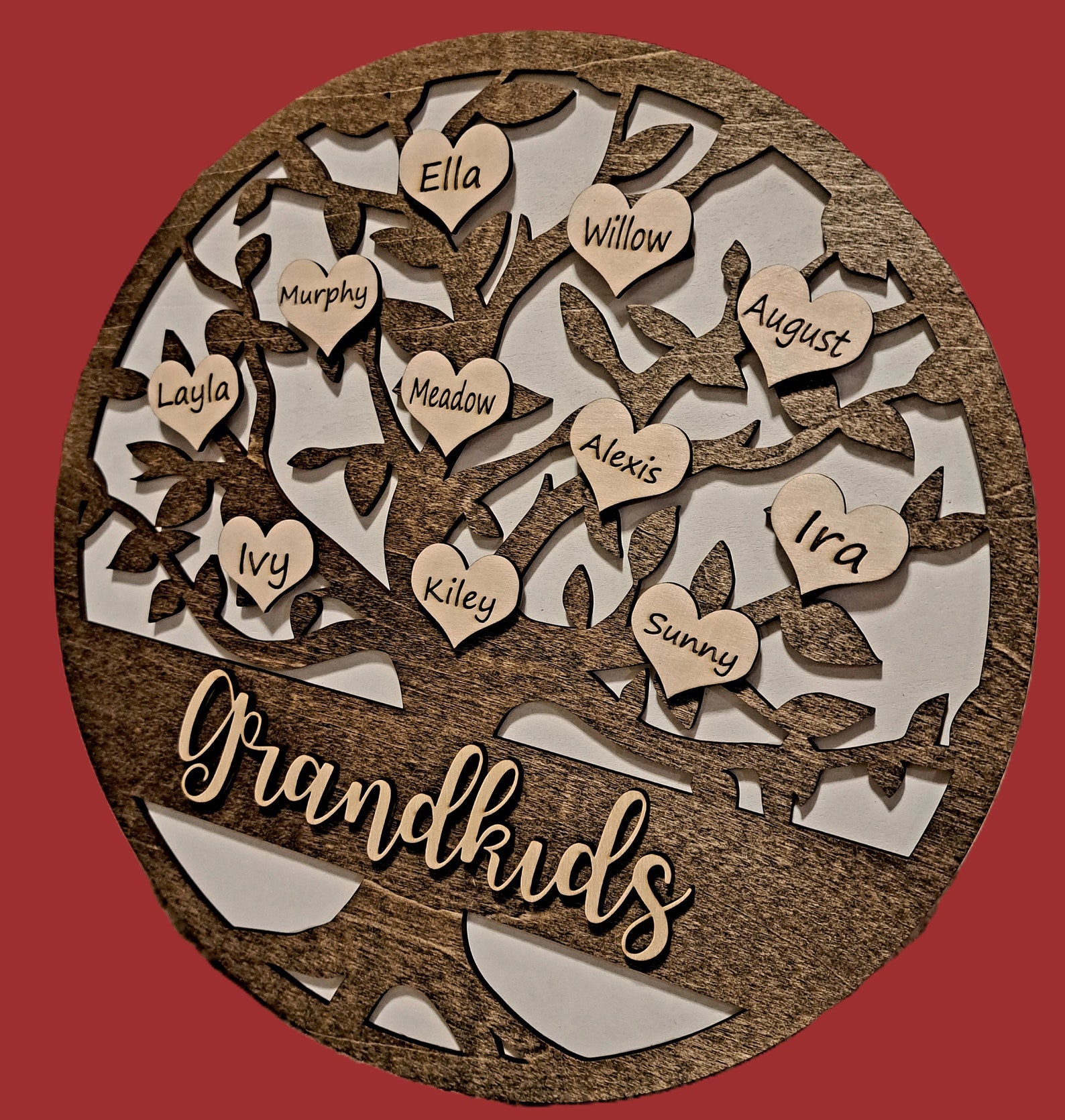 Grandkids Sign, Grandkids Tree Decoration, Personalized Family Sign - Etsy