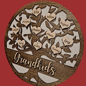 Grandkids Sign, Grandkids Tree Decoration, Personalized Family Sign - Etsy