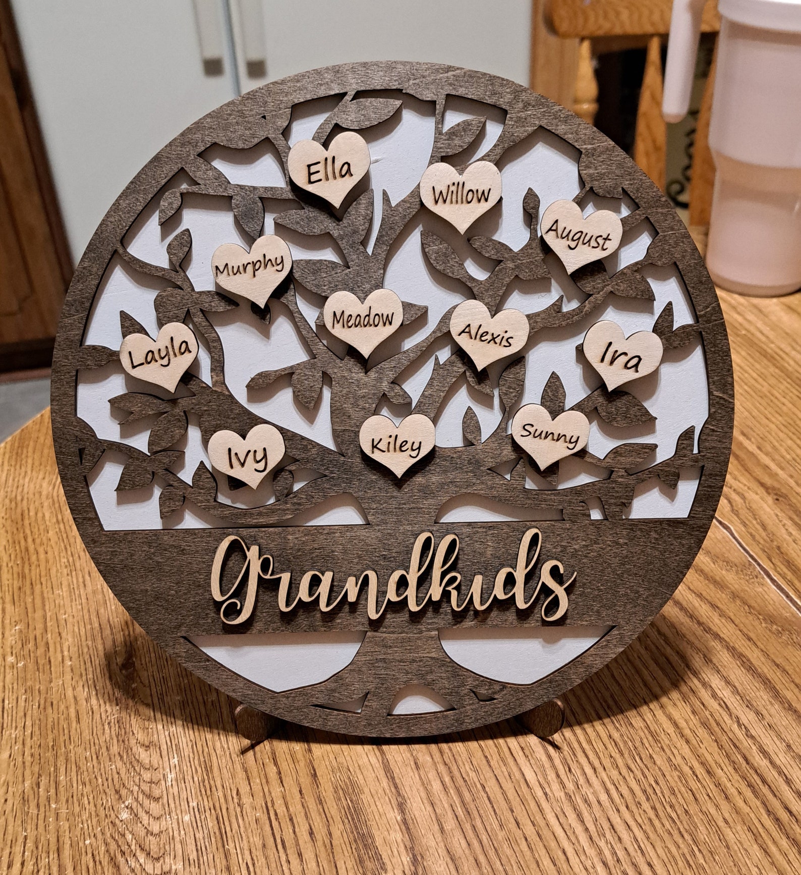 Grandkids Sign, Grandkids Tree Decoration, Personalized Family Sign - Etsy