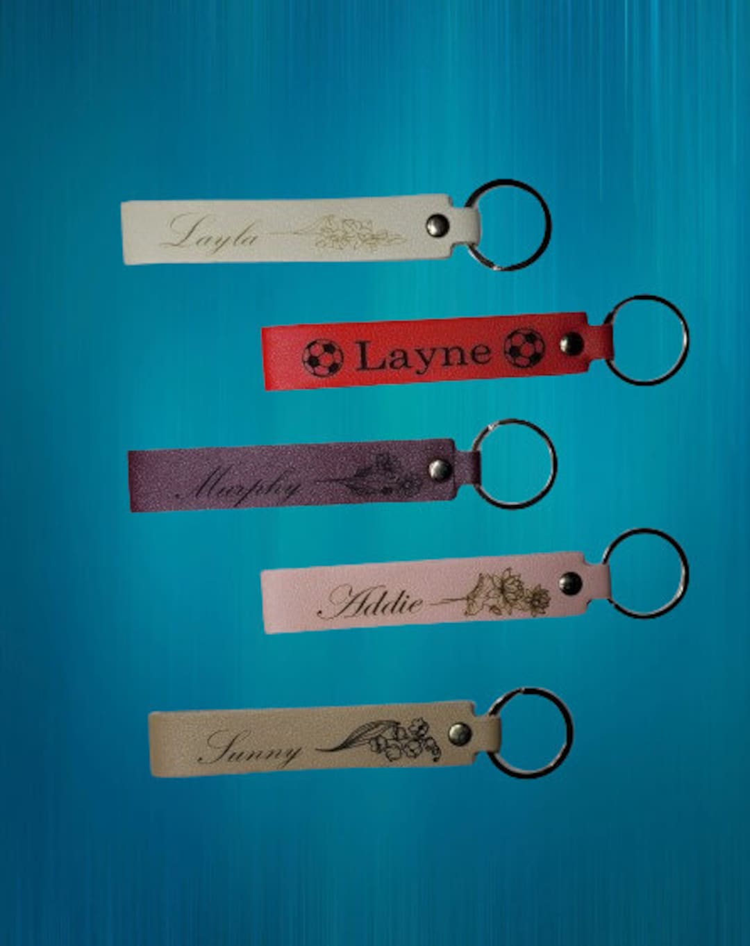 Personalized Name Leather Key Chain - Etsy
