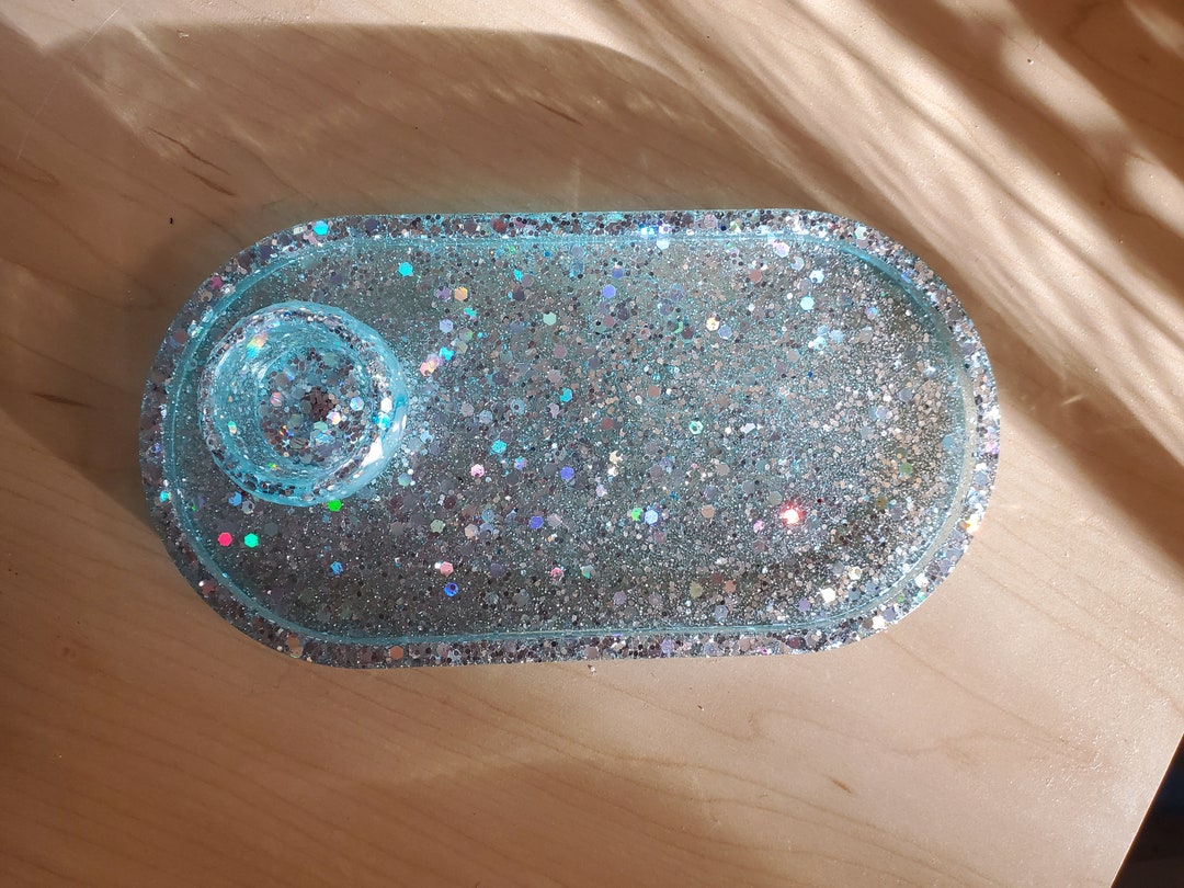 Trinket Tray Set Gorgeous Crystal Blue Ice Design - Etsy