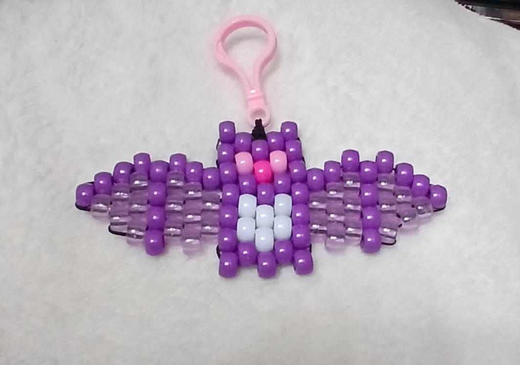 Kandi Bat Keychains, Premade or Get It Customized, Bat Shaped Pony Bead ...