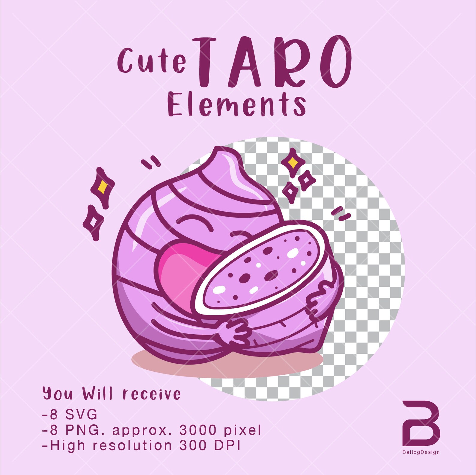 Cute Purple Taro SVG Set, Cute Taro Doodle Hand Drawing Svg, Png - Etsy