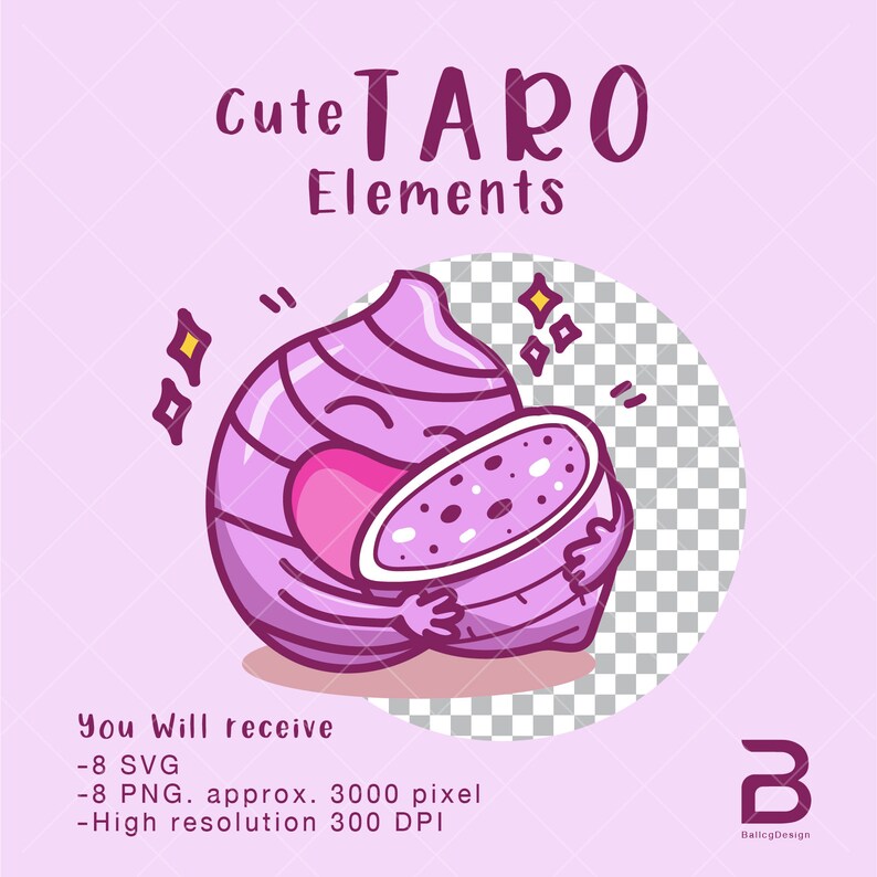 Cute Purple Taro SVG Set, Cute Taro Doodle Hand Drawing Svg, Png - Etsy