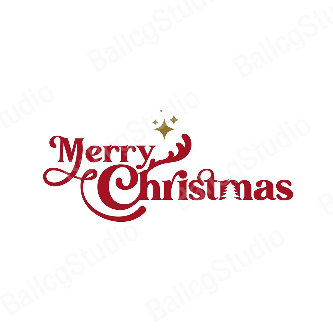 Merry Christmas Lettering Design, Eps, Svg, Dxf, and Png Files Included ...