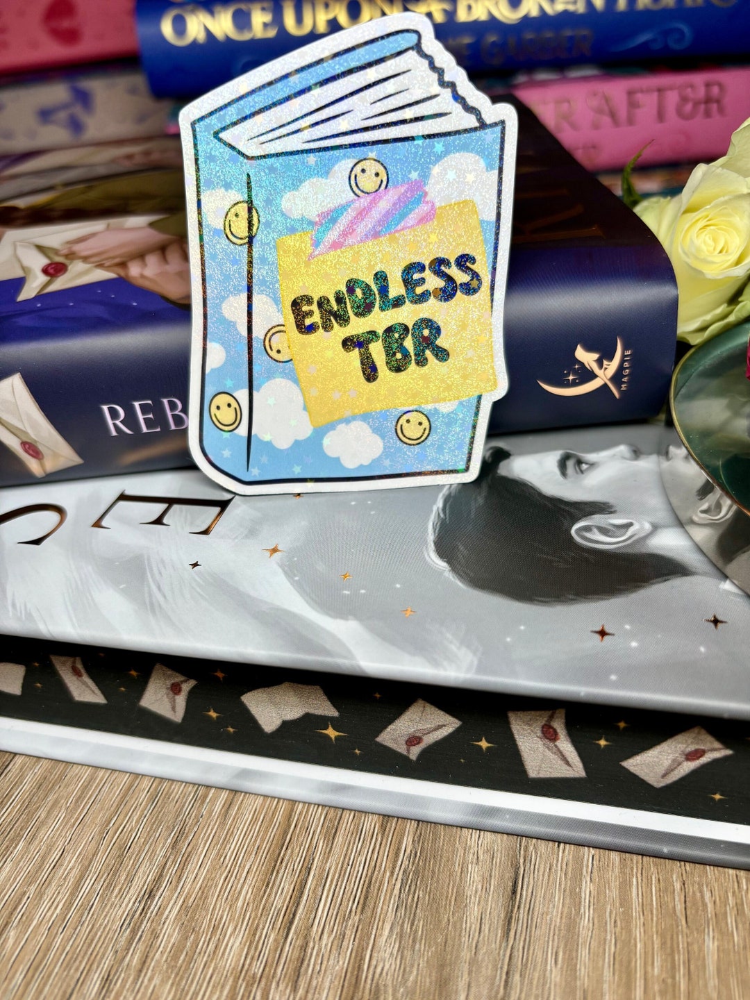 Endless TBR Holographic Laminate Bookish Sticker, Holo, Die Cut, Kindle ...