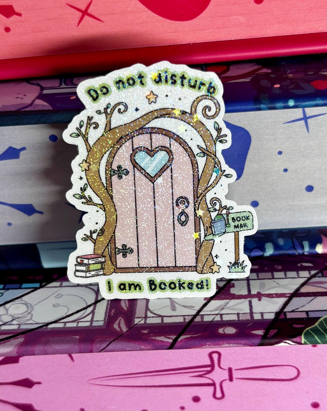 Mini Do Not Disturb I Am Booked Door Holographic Laminate Bookish ...