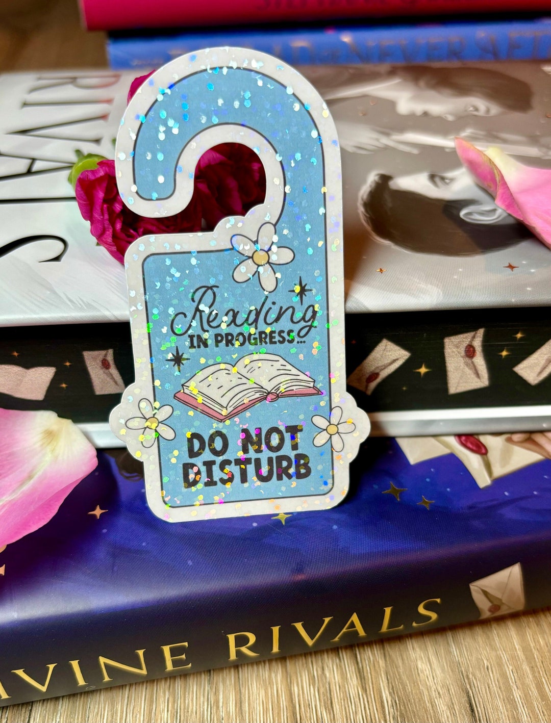 Large Reading in Progress Do Not Disturb Door Sign Style Holographic ...