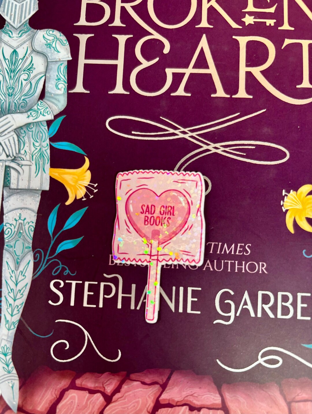 Mini Sad Girl Books Lolly Holographic Laminate Bookish Sticker, Die Cut ...