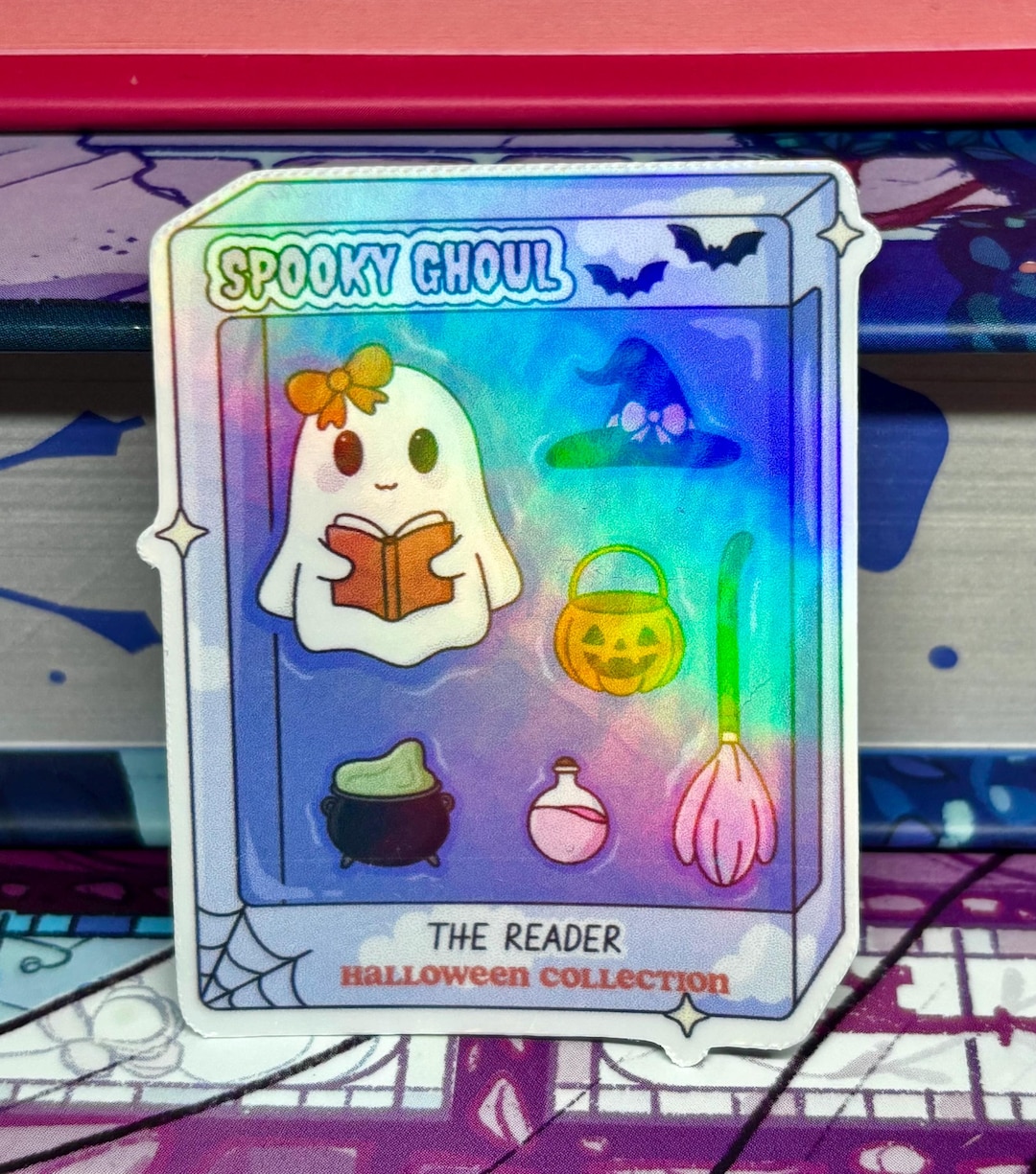 Mini Spooky Ghoul the Reader Box Style Holographic Laminate Bookish ...