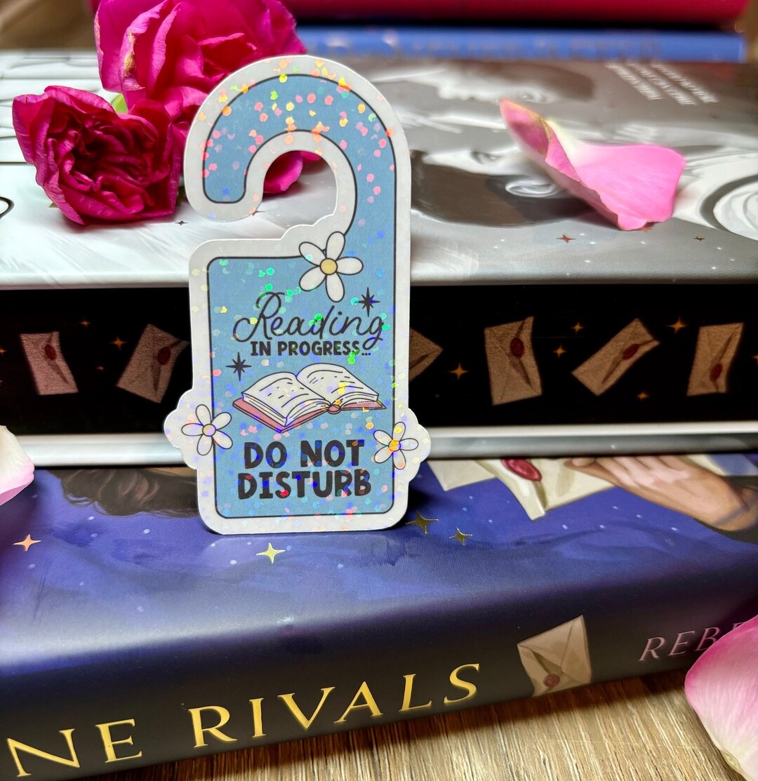 Reading in Progress Do Not Disturb Door Sign Style Holographic Laminate ...