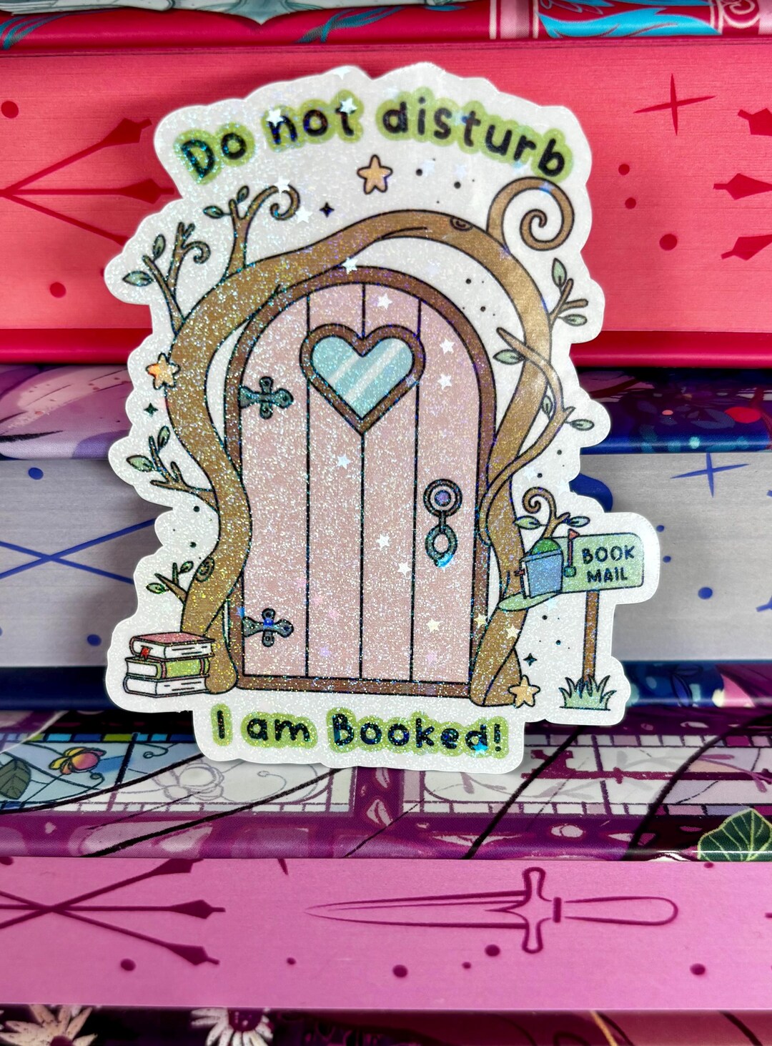 Do Not Disturb I Am Booked Door Holographic Laminate Bookish Sticker ...