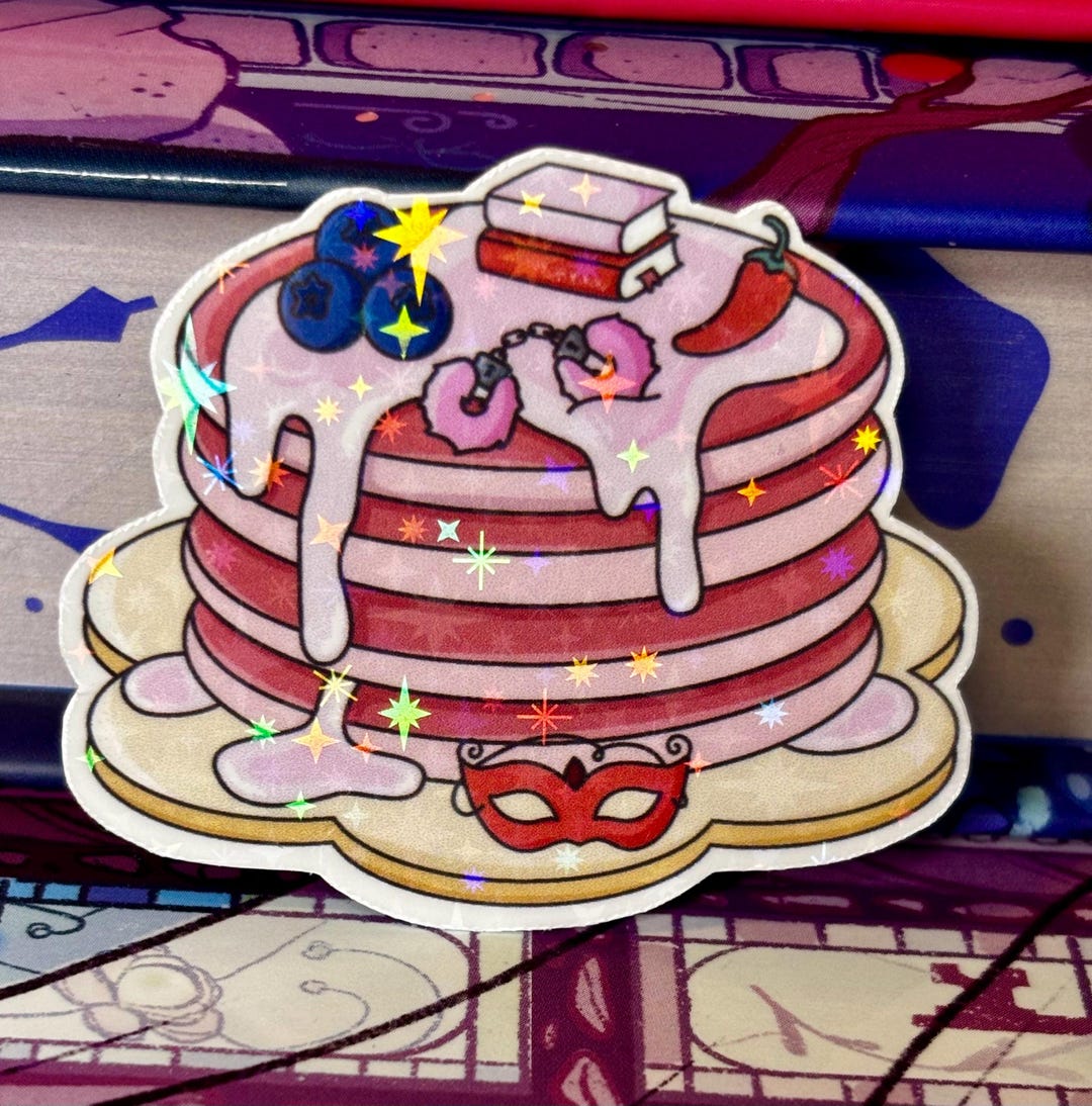 Mini Spicy Reader Pancake Stack Holographic Laminate Bookish Sticker - Etsy