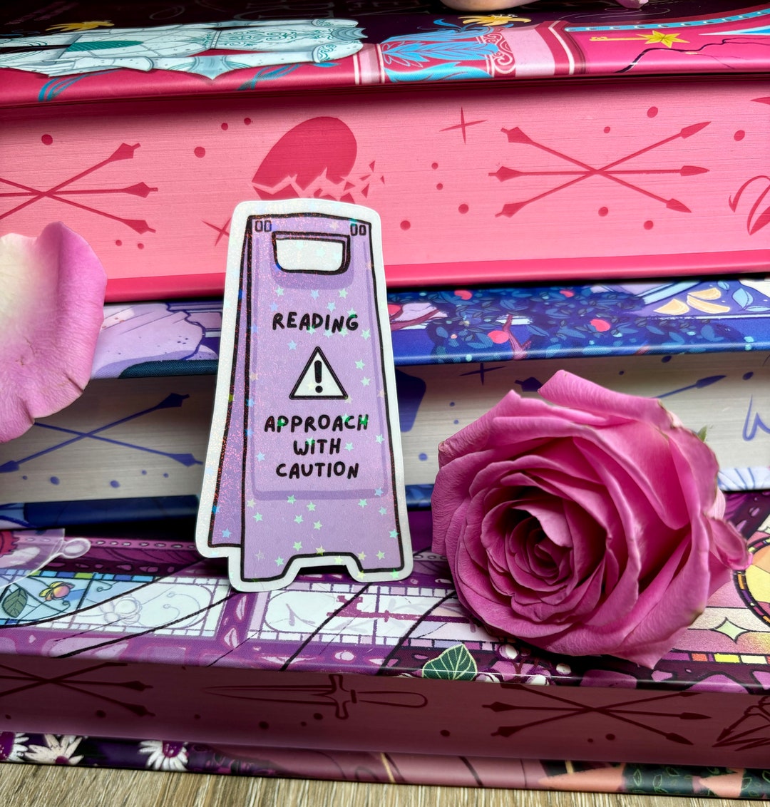 Reading Approach With Caution Floor Sign Style Holographic Laminate ...