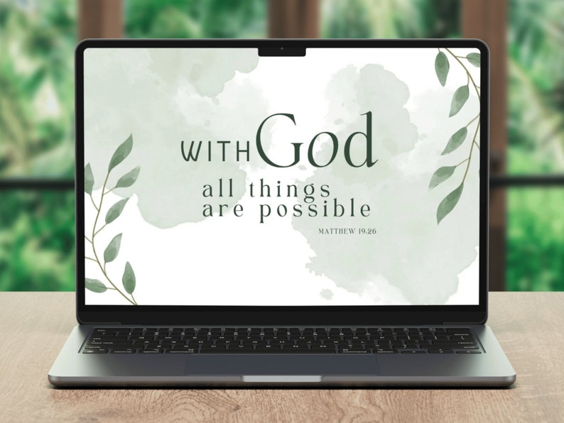 With God All Things Are Possible Digital Artwork, Print at Home, Inspiring Christian Message ...