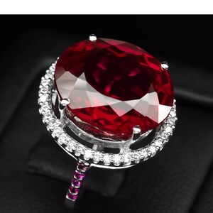 Blood Red Ruby Ring in Sterling Silver - Etsy
